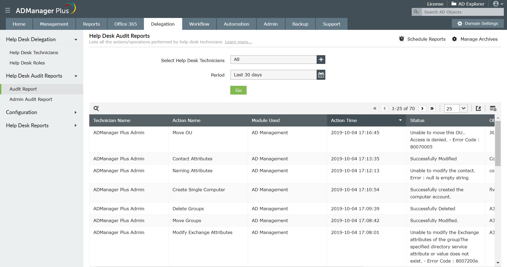 Active Directory Audit Reports